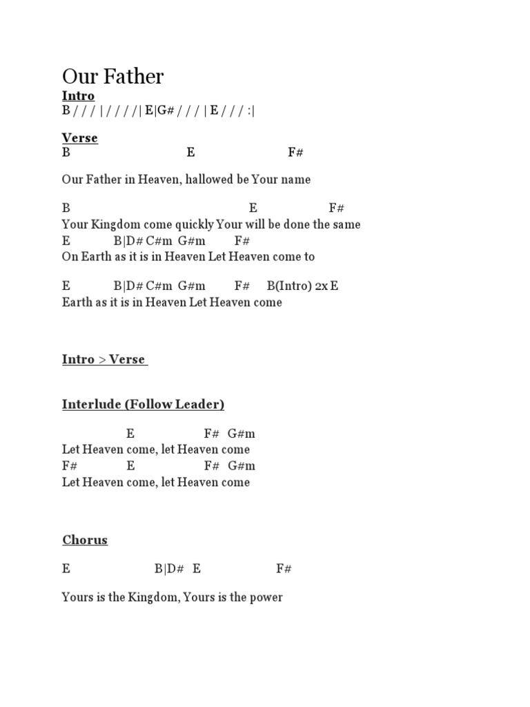 OUr Father Chords | PDF