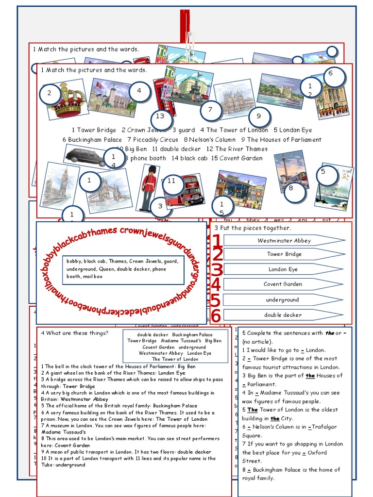 London Tour Vocabulary Exercises | PDF | London | River Thames