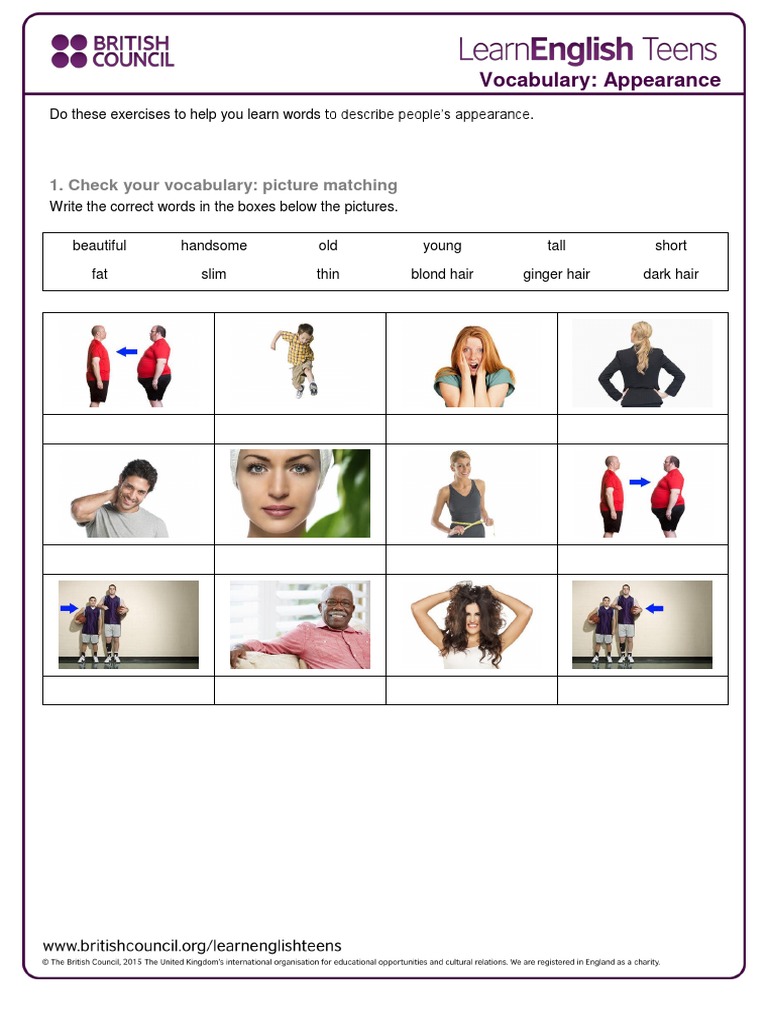 Appearance - Exercises | PDF | Vocabulary