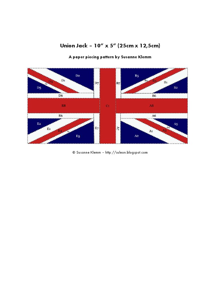 Free Union Jack Paper Piecing Pattern PDF | PDF | Chess Theory ...