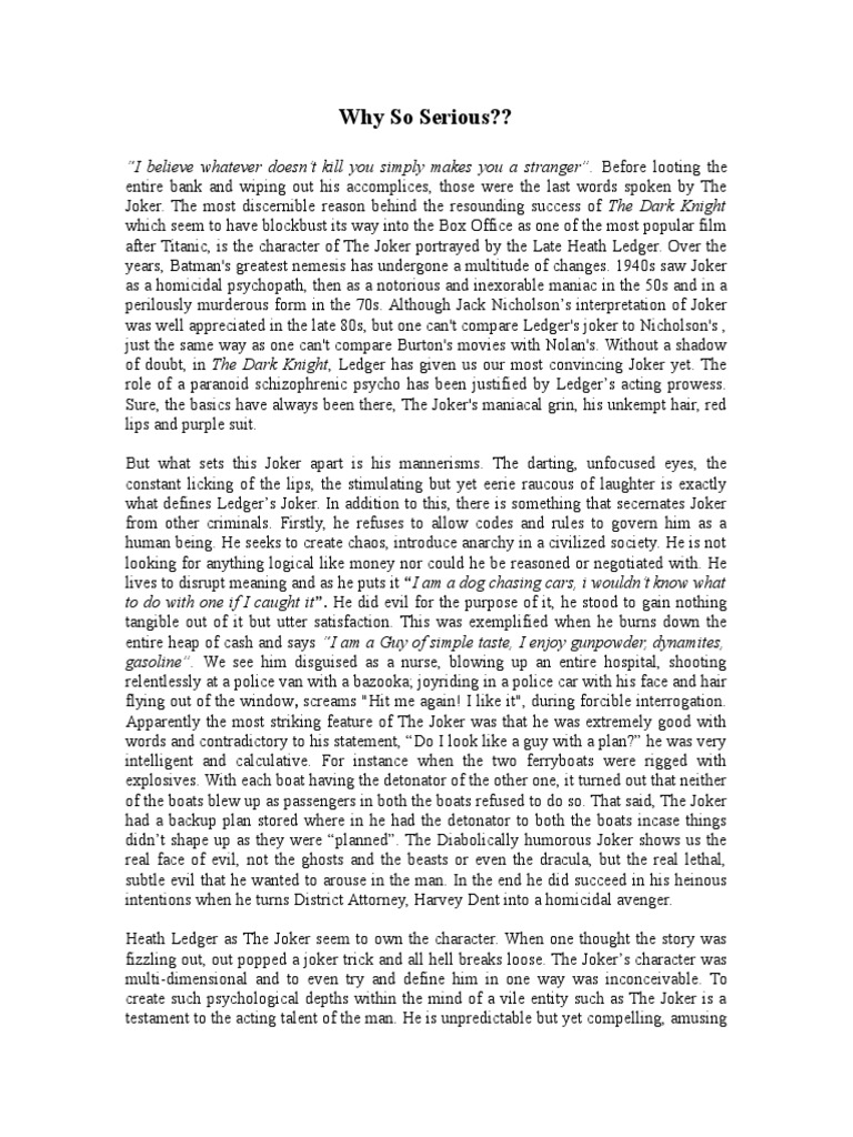 Joker | PDF | Batman | Leisure