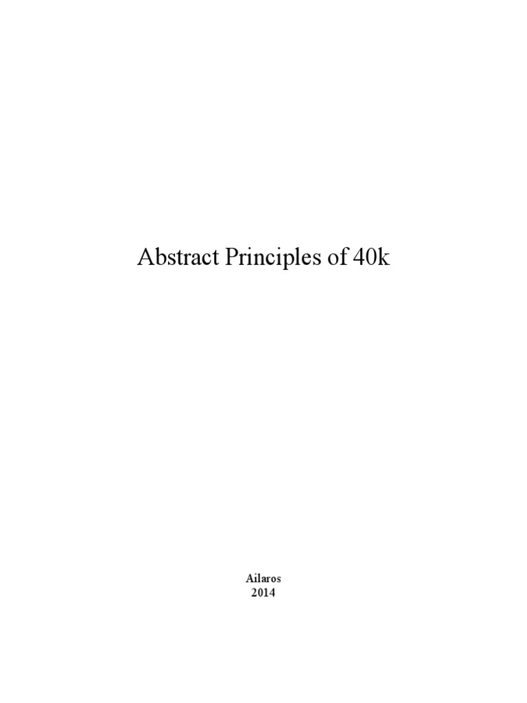 Abstract Principles 40k | PDF | Odds | Luck
