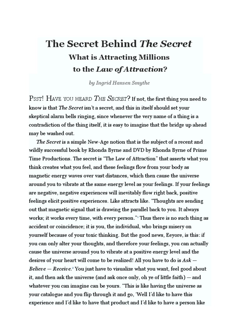 The Secret Behind The Secret | PDF | Quantum Mechanics | Karma