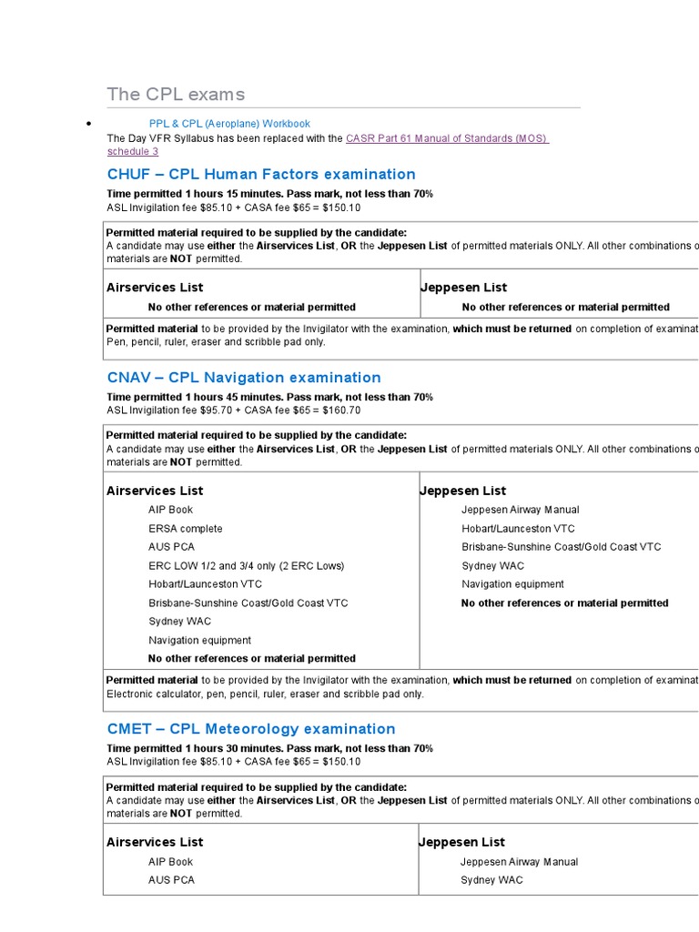 CPL Exams | PDF | Aerospace Engineering | Aircraft
