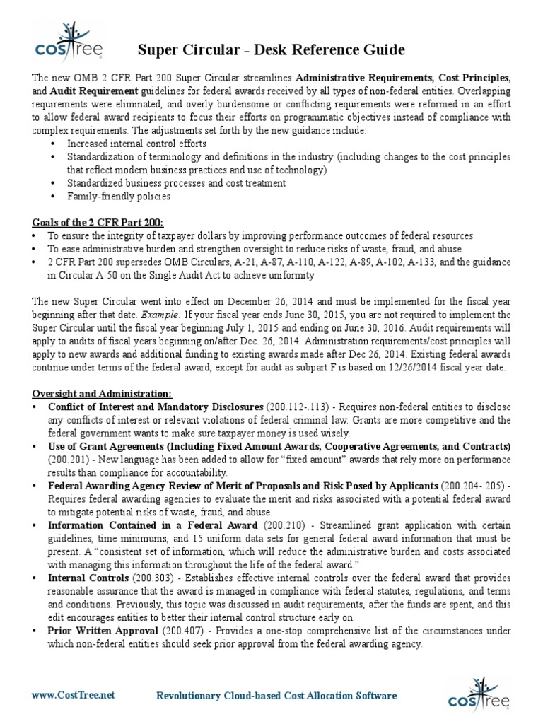 2 CFR 200 | PDF | Audit | Depreciation