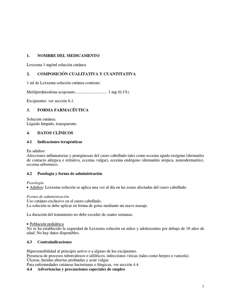 FT Lexxema Solución | PDF | Corticosteroides | Medicamentos con receta