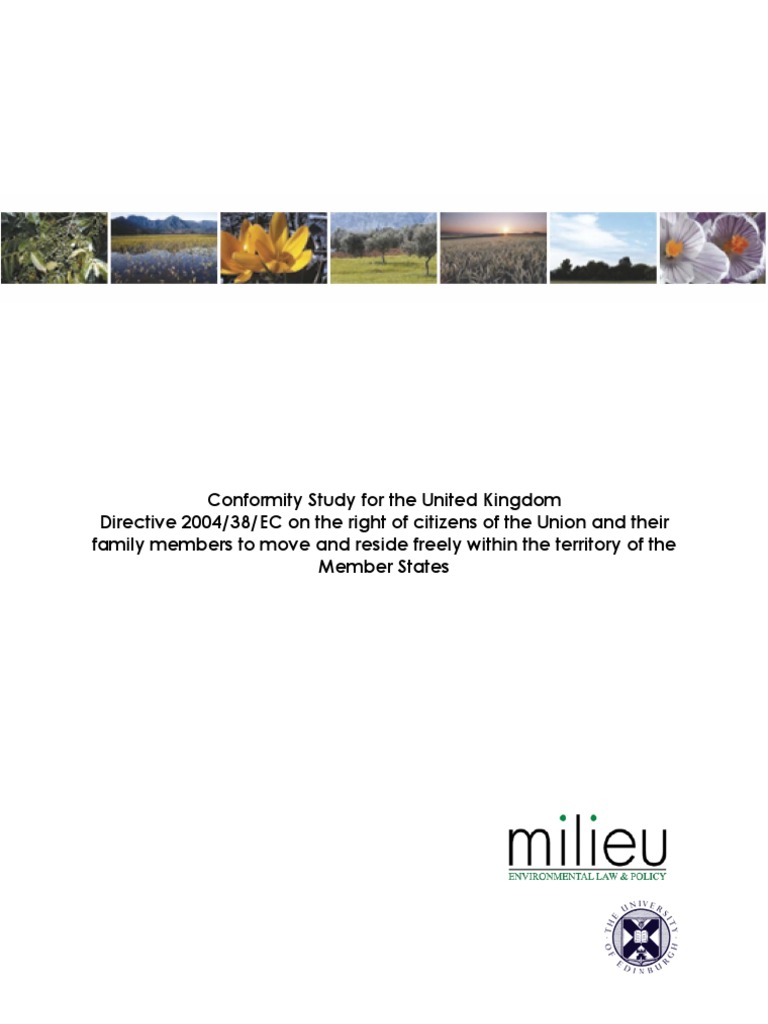 Conformity Study For The United Kingdom Directive 2004/38/EC On The ...