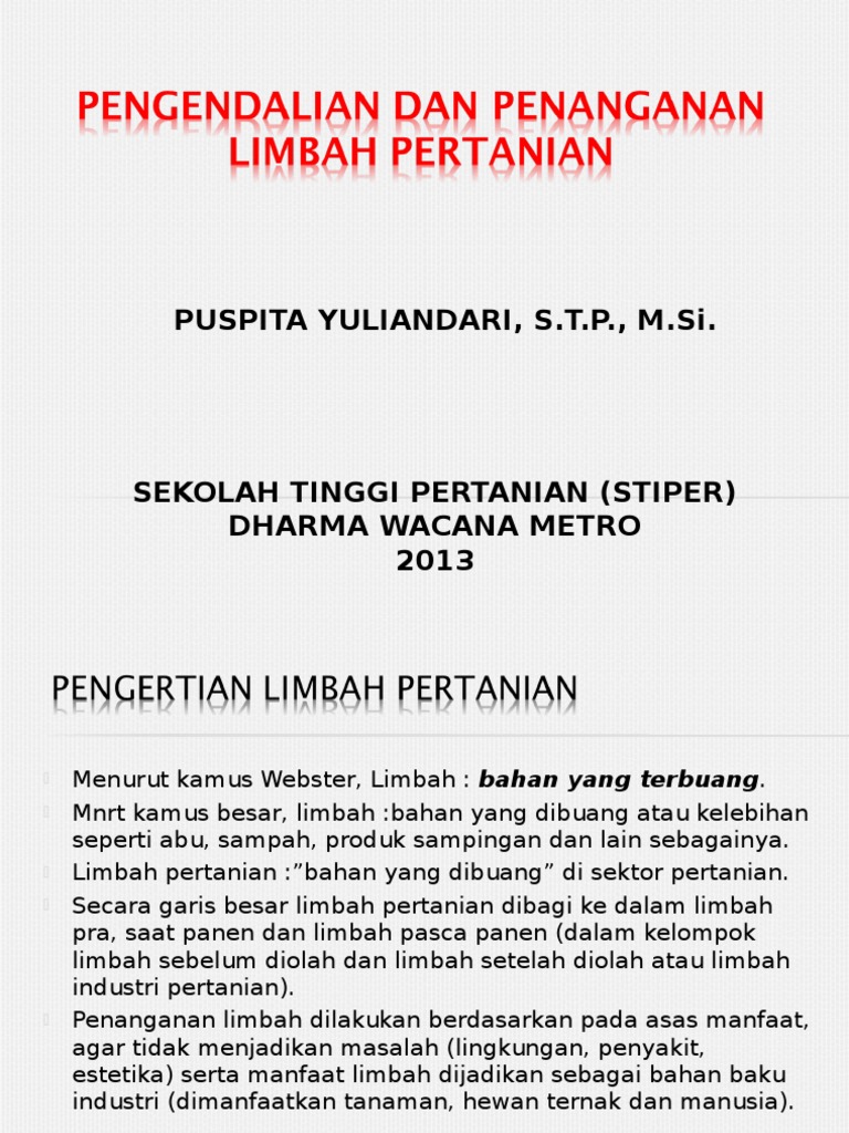 Limbah Pertanian | PDF