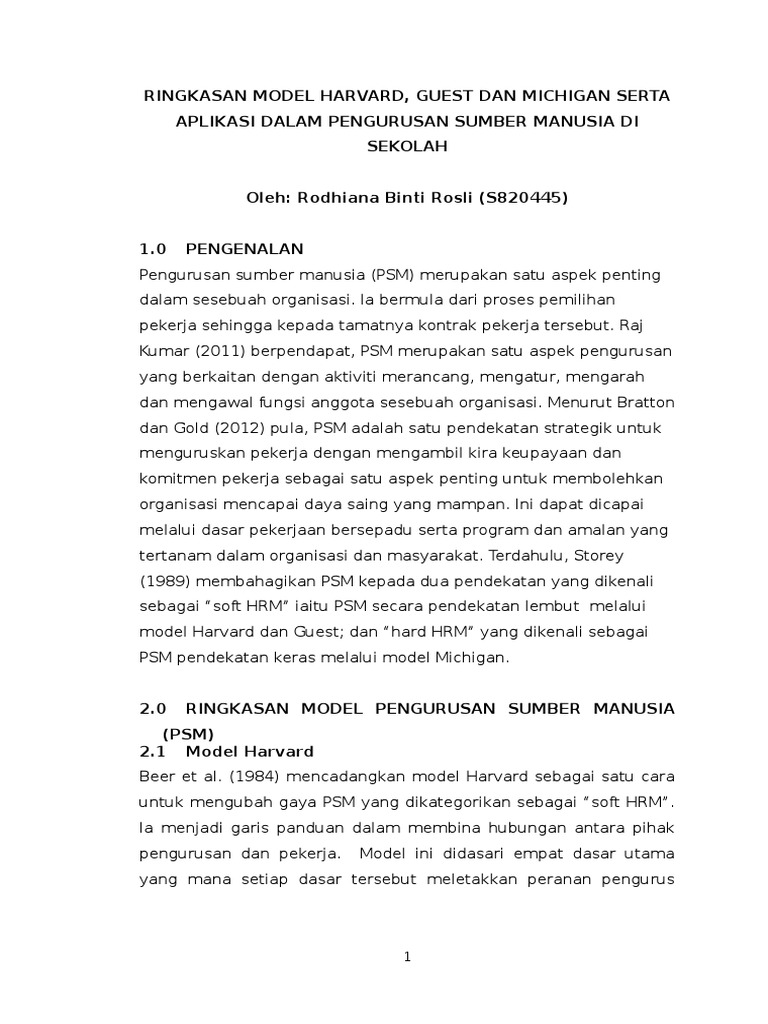 Ringkasan Model Draf 4 | PDF | Karier & Perkembangan | Bisnis