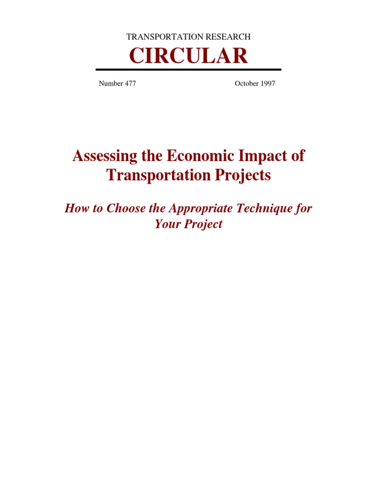 Assessing The Economic Impact of Transportation Projects | PDF ...
