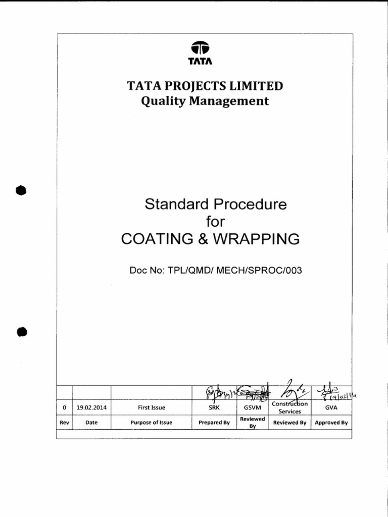 003 - Standard Procedure For Coating and Wrapping | PDF
