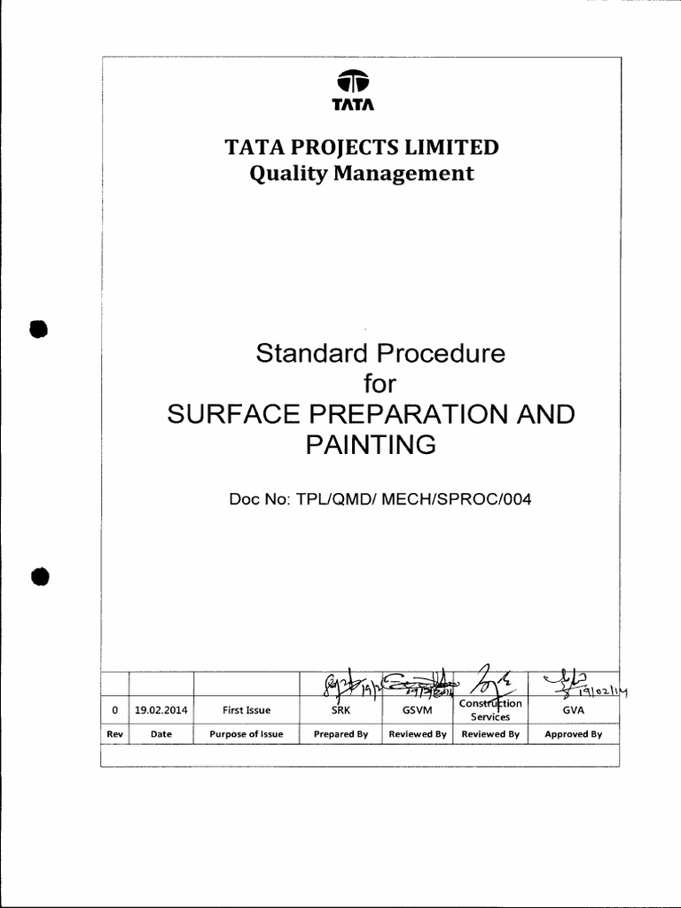 004 - Standard Procedure For Surface Preparation and Painting | PDF