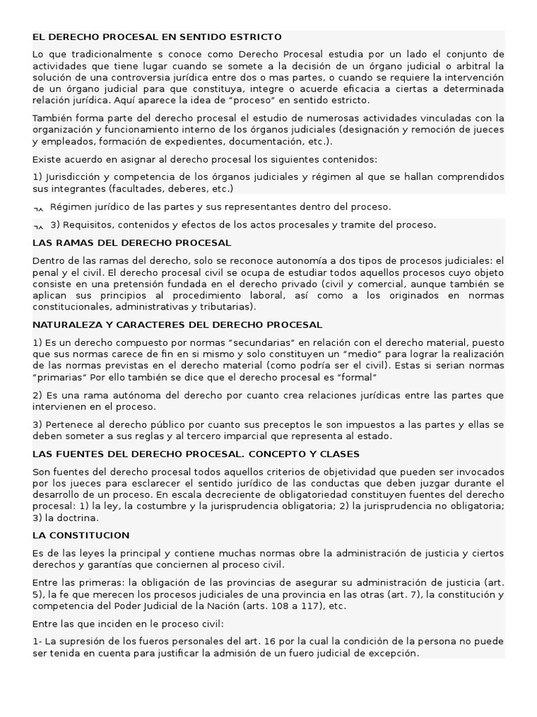 El Derecho Procesal en Sentido Estricto | PDF | Ley procesal | Caso de ley