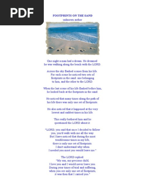 Footprints In The Sand Poem Pdf
