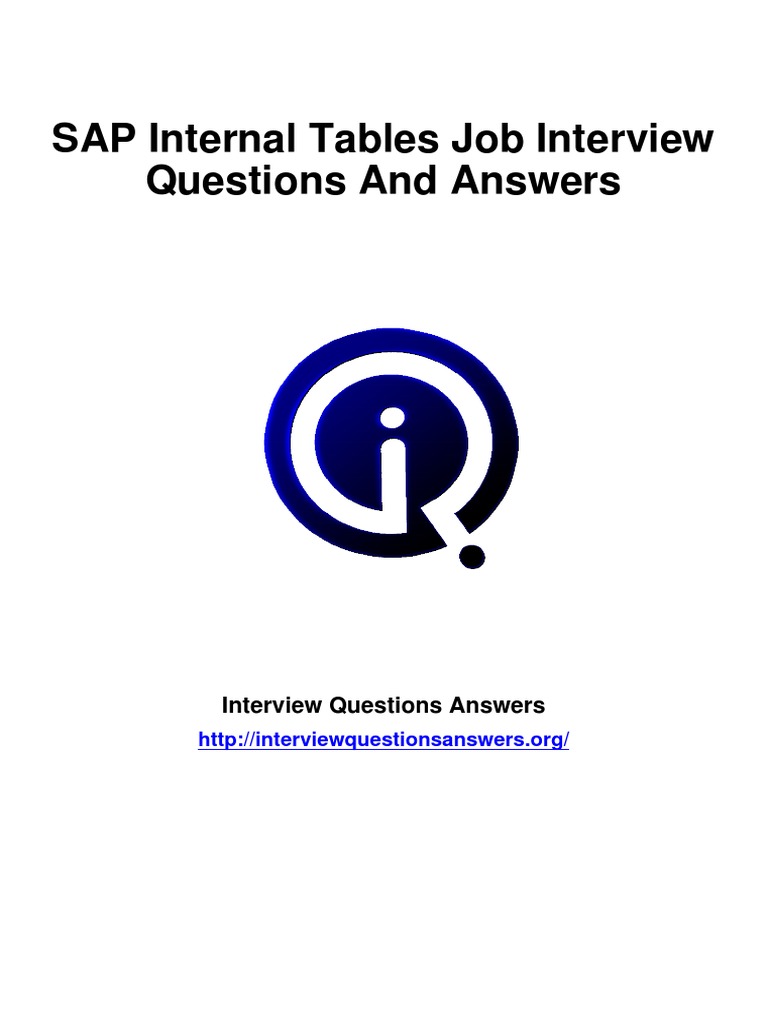 SAP Internal Tables Interview Questions Answers Guide | PDF | Database Index | Data Type