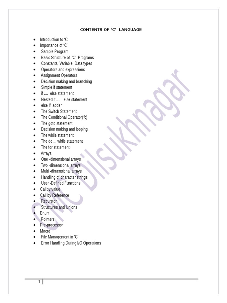 C Notes | PDF | Control Flow | C (Programming Language)