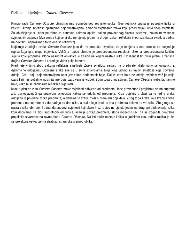 Camera Obscura | PDF
