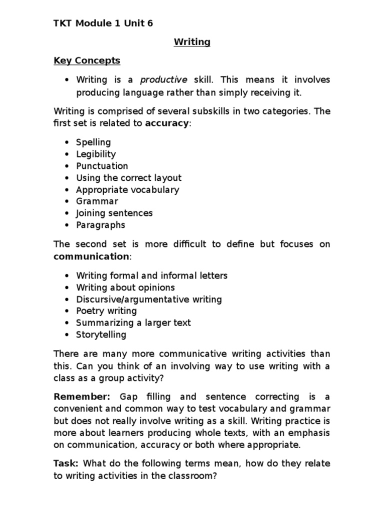 TKT Module 1 Unit 6 | PDF