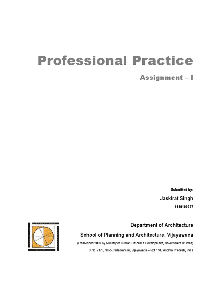 Professional Practice: Assignment - I | PDF | Architect | Government ...
