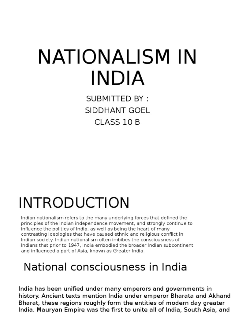 Nationalism in India | PDF | Indian Nationalism | South Asia