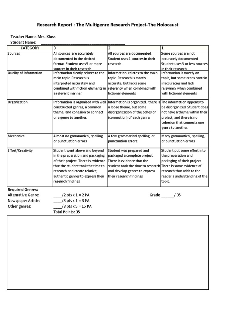 Multigenre Research Project Guide | PDF | Language Arts & Discipline
