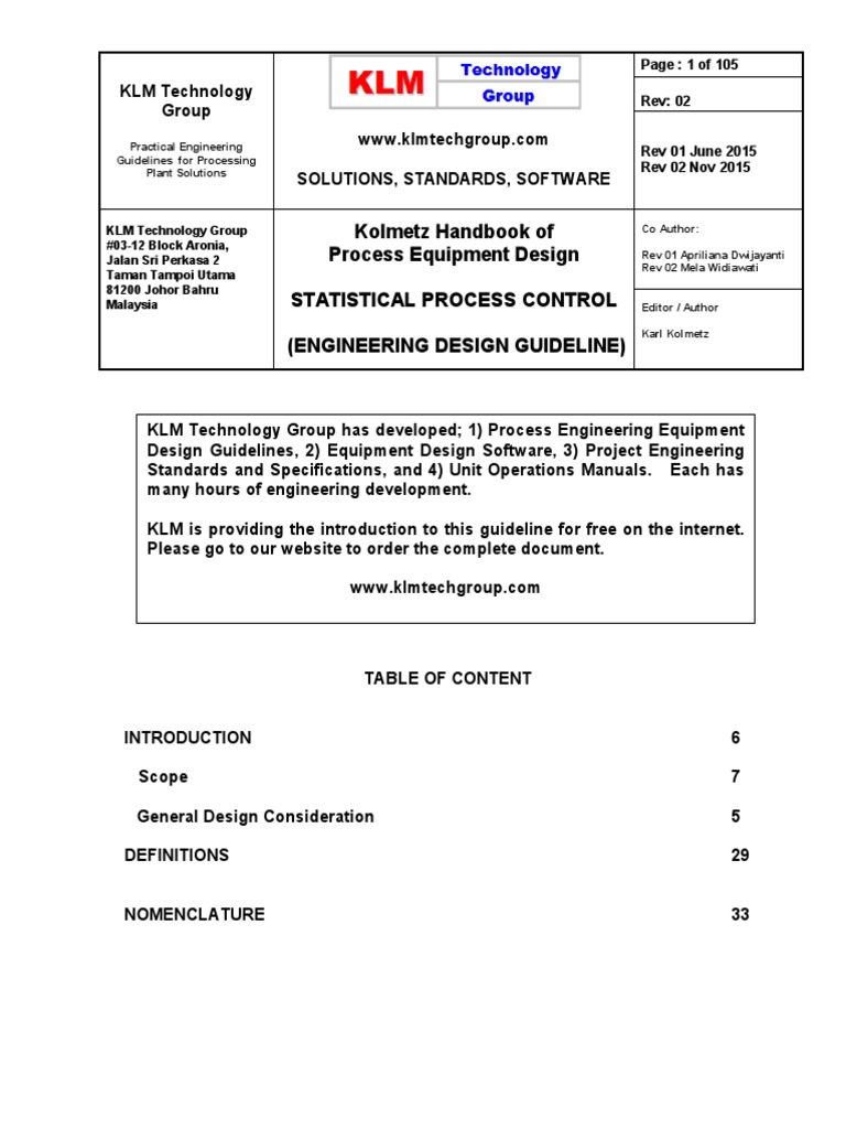 ENGINEERING DESIGN GUIDELINES Statistical Process Control Rev Web (SPC ...