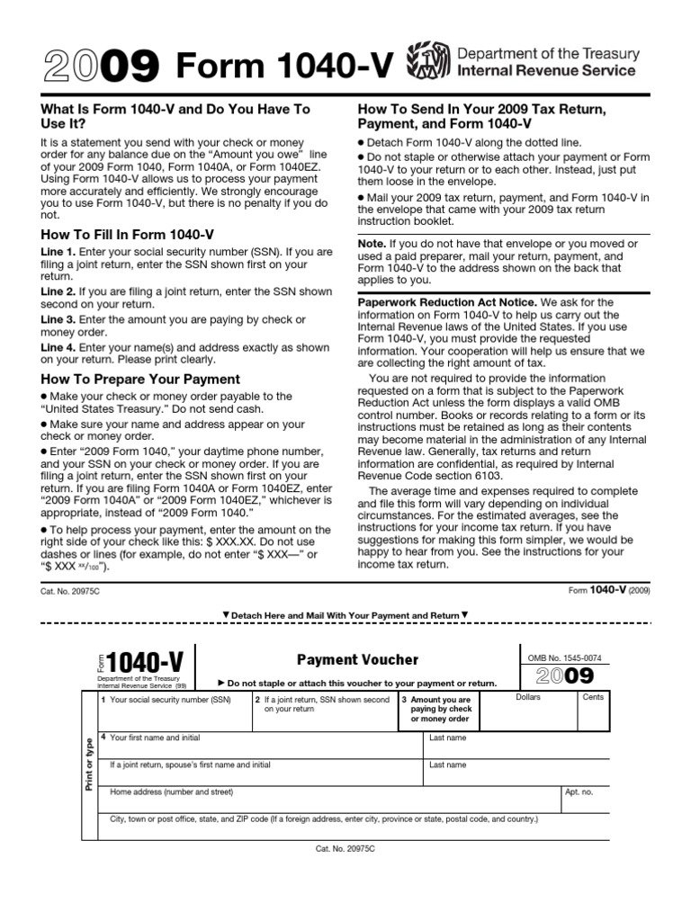 Form 1040-V: What Is Form 1040-V and Do You Have To Use It? How To Send ...