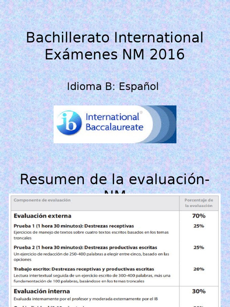 Ib Exams Explained | PDF | Prueba (evaluación) | Comunicación