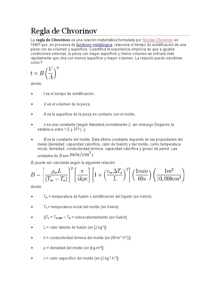 Regla de Chvorinov | PDF | Análisis matemático | Análisis complejo