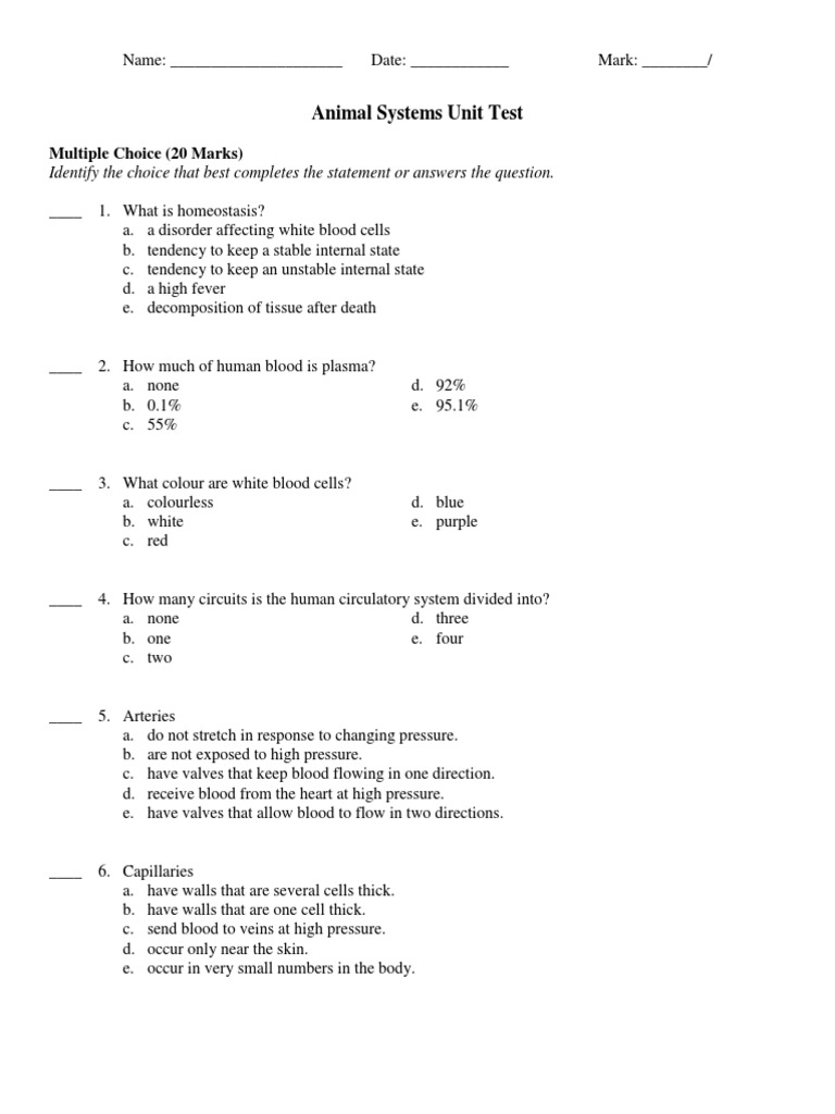 Chapters 8-9-10 Unit Test | PDF | Heart | Lung