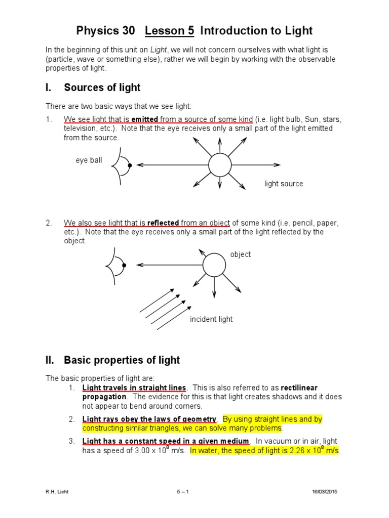 Understanding the Fundamental Properties and Measurement of Light | PDF ...