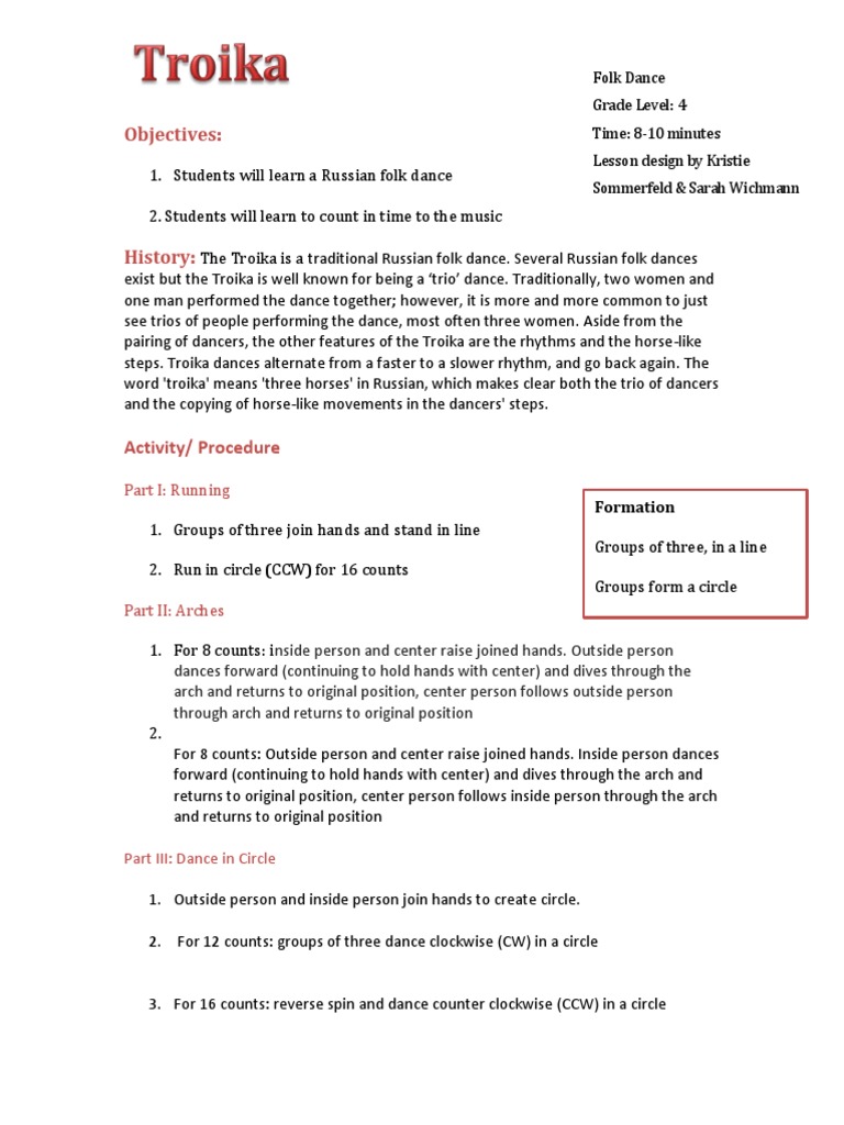 Lesson Plan Folk Dance | PDF | Dances | Performing Arts