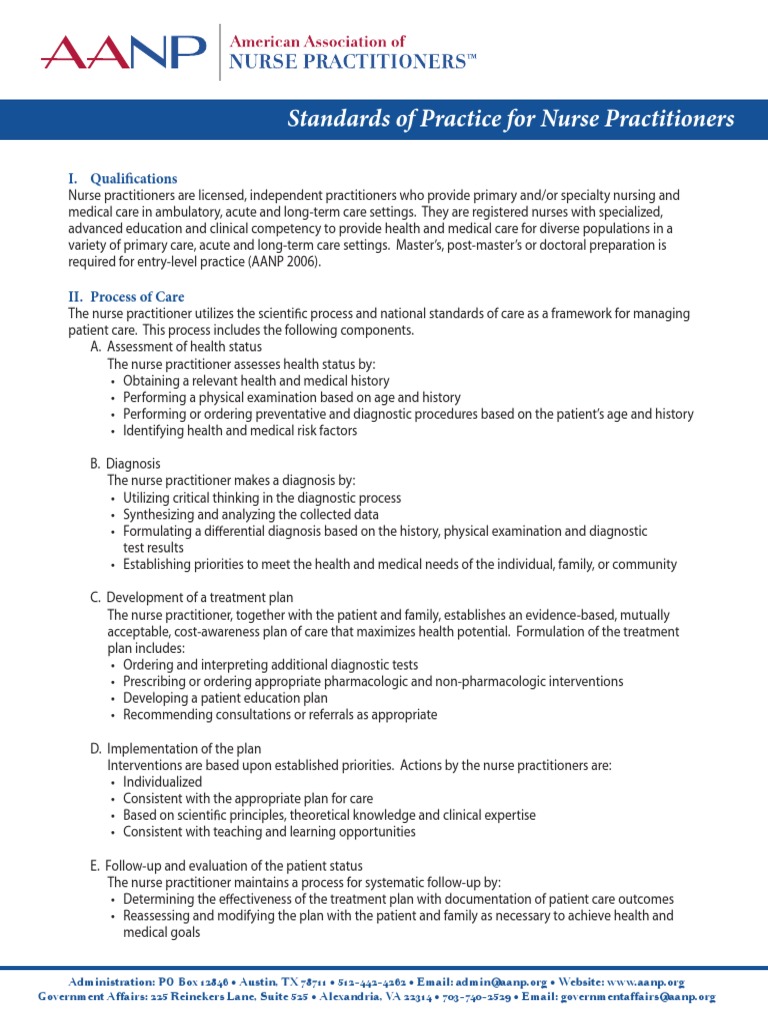 Standards of Practice | PDF | Nurse Practitioner | Nursing