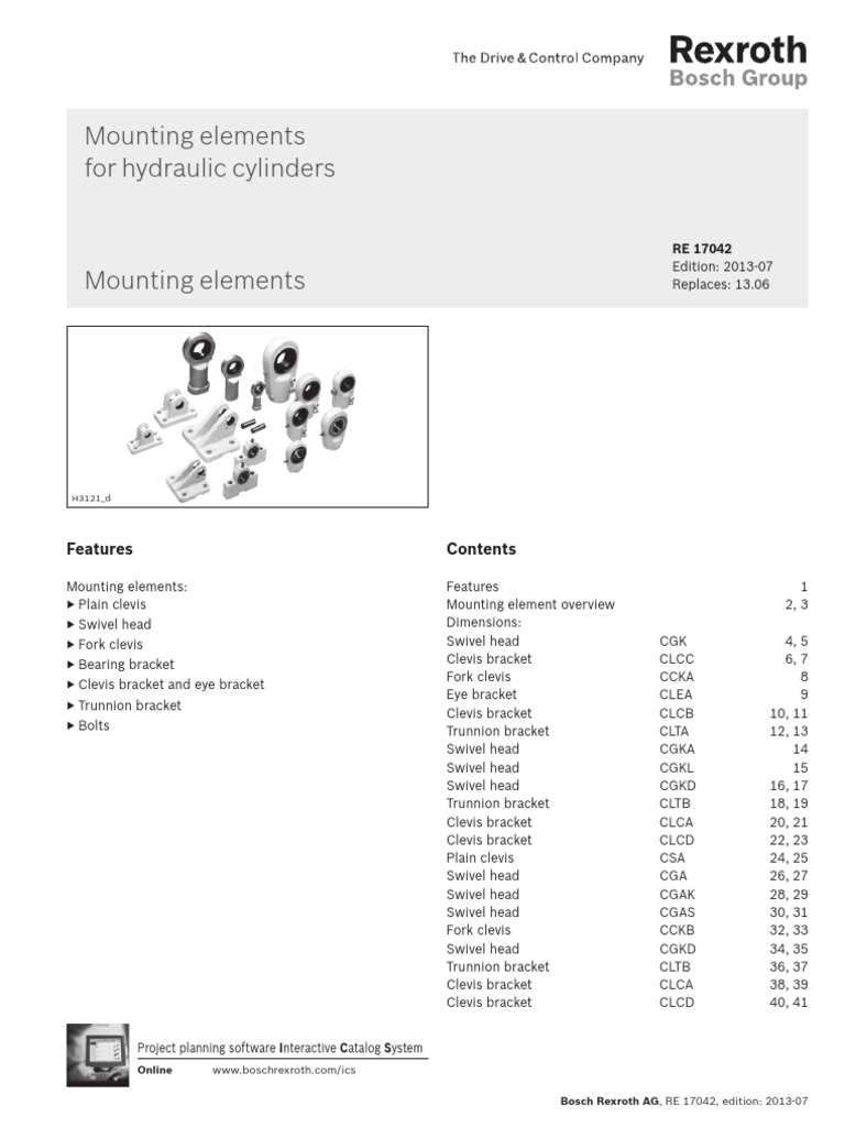 Rexroth Mounting Accessories Catalog | PDF | Screw | Machines