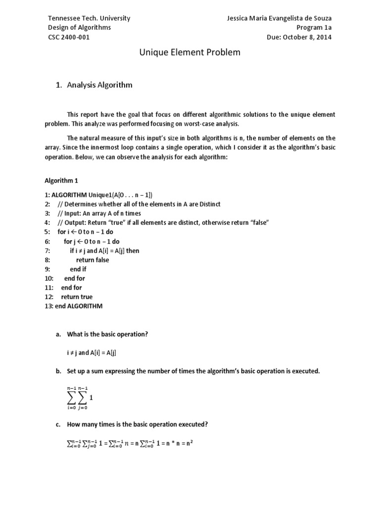 Unique Algorithm | PDF | Algorithms | Areas Of Computer Science