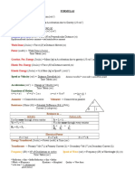 Csec Physics Formula Sheet | PDF