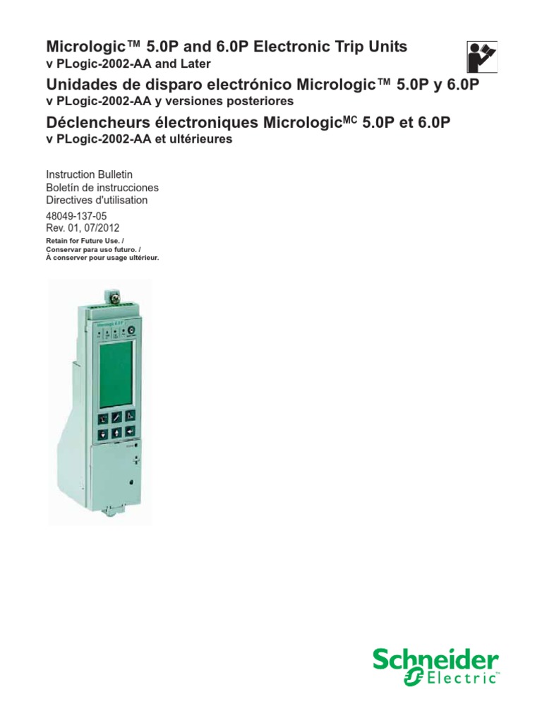 Unidad Micrologic 6.0 P | PDF | Power Supply | Electromagnetic Interference