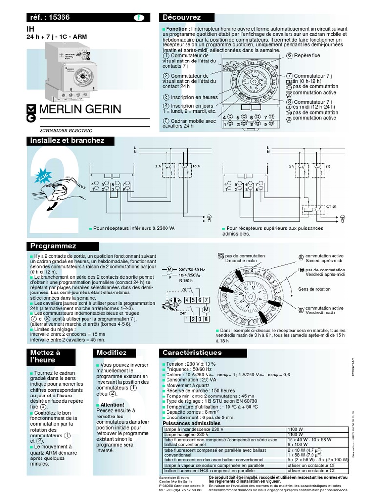 Temporizador Merlin Gerin | PDF | Heure | Tube fluorescent