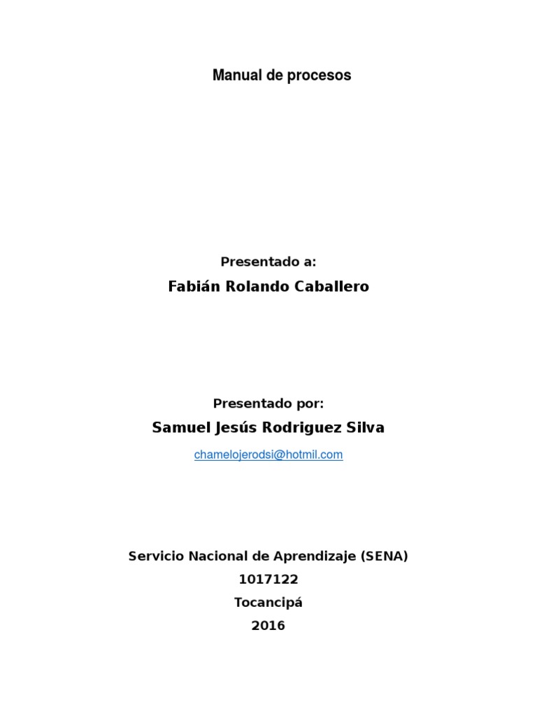 Manual de Procesos | PDF | Calidad (comercial) | Inventario