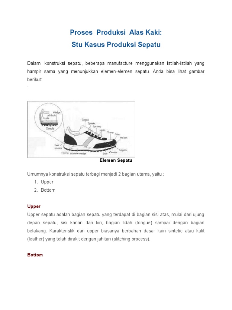 Proses Produksi Alas Kaki-Sepatu | PDF