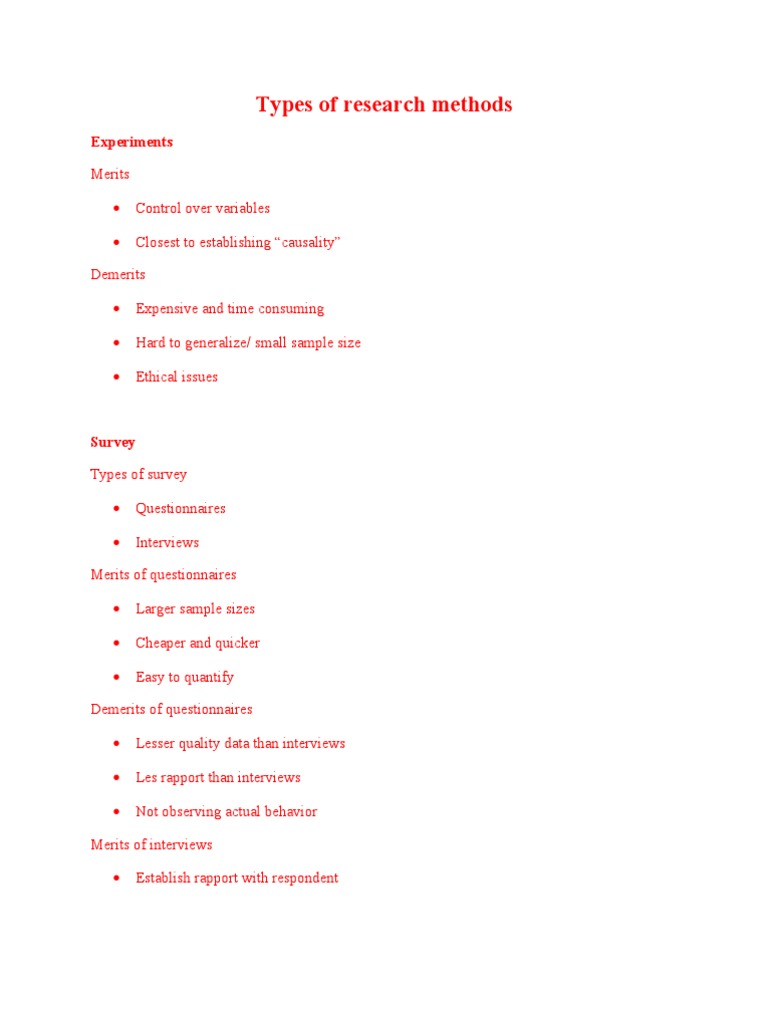 Overview of Research Methods and Tools | PDF | Survey Methodology ...