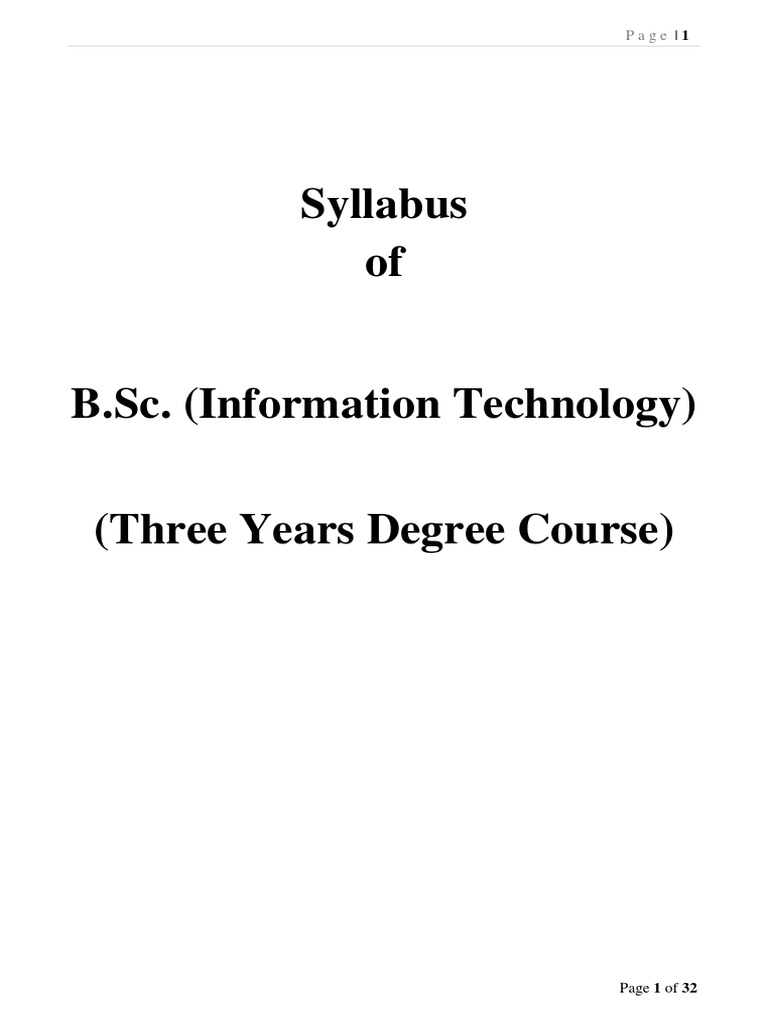 BSC IT Syllabus | PDF | Html Element | C (Programming Language)