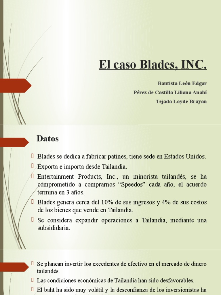 El Caso Blades, InC | PDF | Tipo de cambio | Tailandia