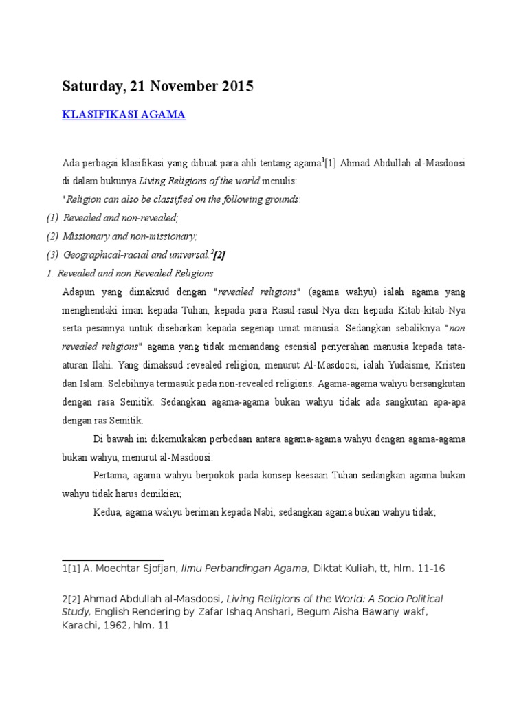 Klasifikasi Agama | PDF