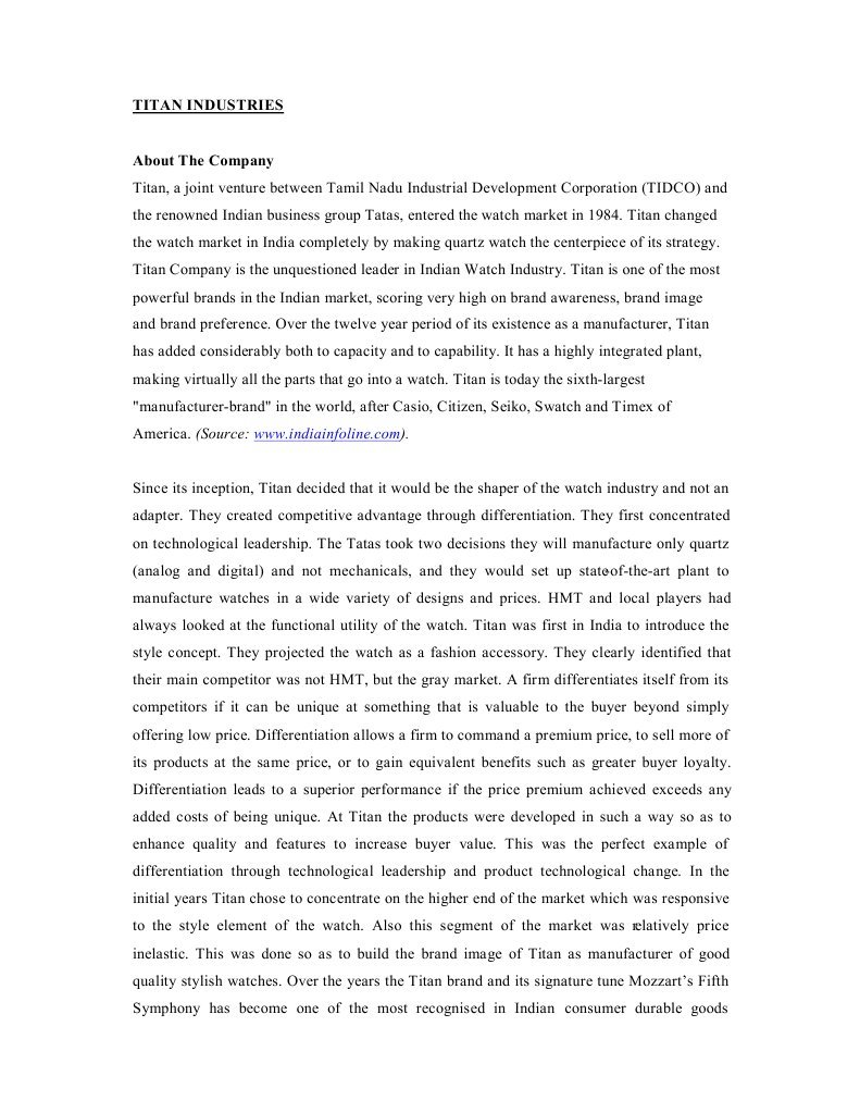 Titan Case Study | PDF | Watch | Brand