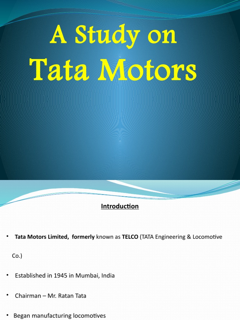 A Study On: Tata Motors | PDF | Car | Motor Vehicle