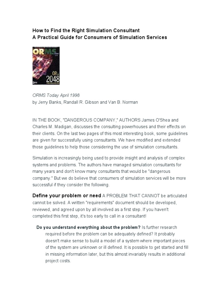 How To Find The Right Simulation Consultant | PDF | Simulation | Consultant