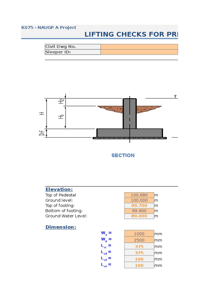 Lifting Analysis Sleeper Foundations | Architectural Elements ...