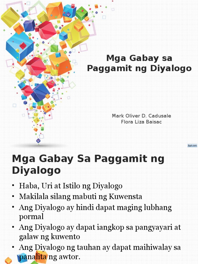 Mga Gabay Sa Paggamit NG Diyalogo | PDF
