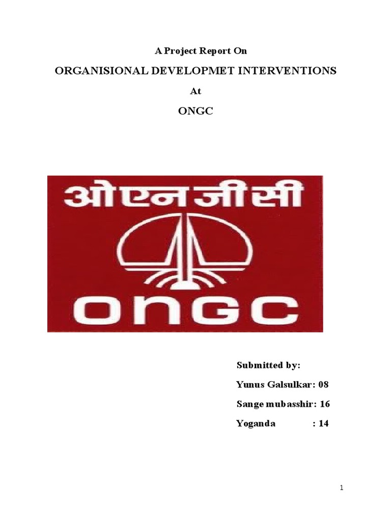 ONGC Organizational Development Report | PDF | Organization Development ...